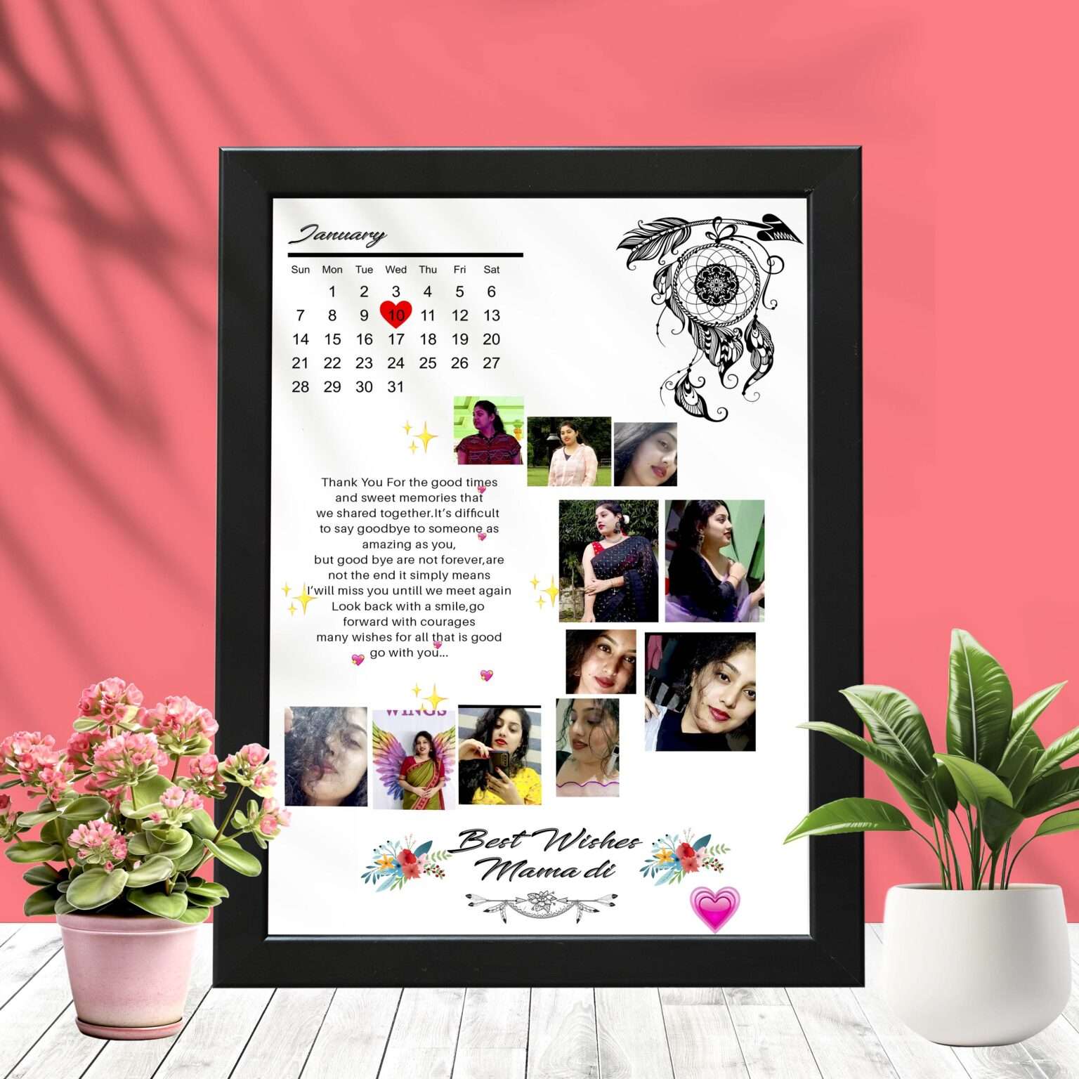 Moon Shape birthday design frame White - chhotagift.com